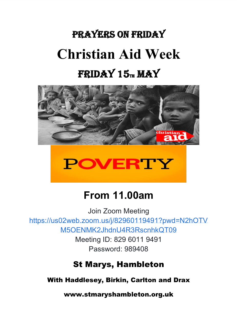 Christian Aid Week | St. Mary's Church, Hambleton