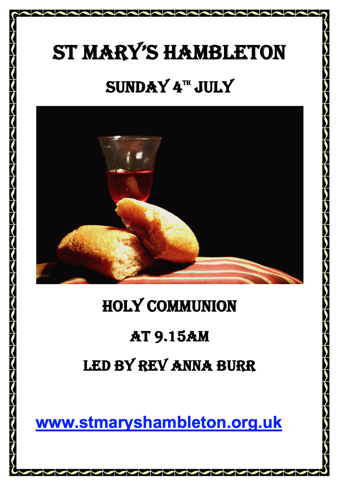 Holy Communion – 4th July 2021 at 9:15 am | St. Mary's Church, Hambleton