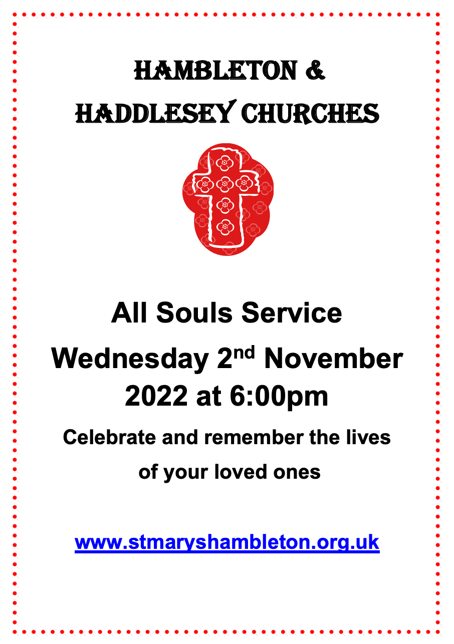 All Souls Service – 2nd November 2022 at 6:00pm | St. Mary's Church ...